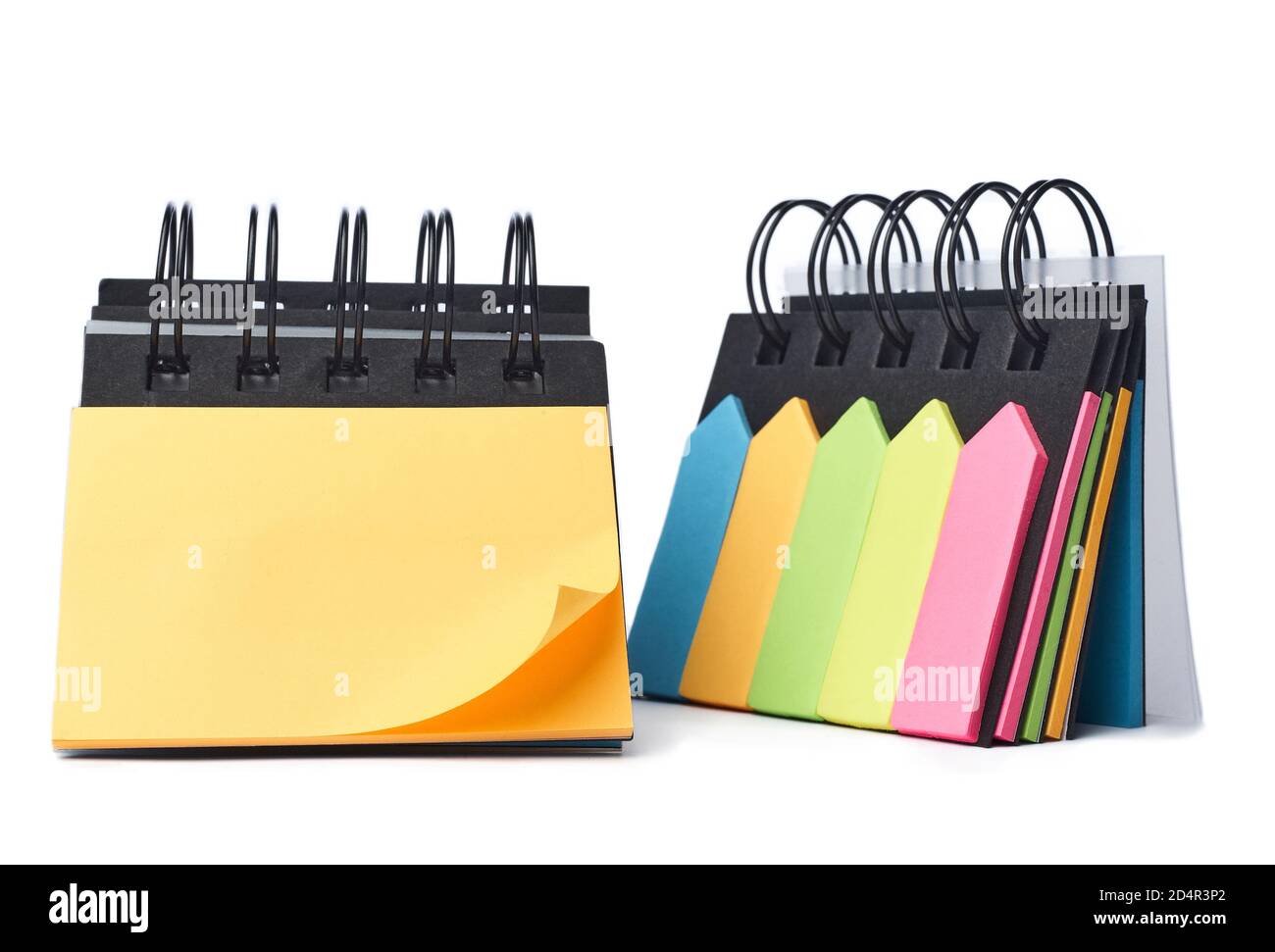 Block of colored note paper sticky stickers, object isolated on white ...