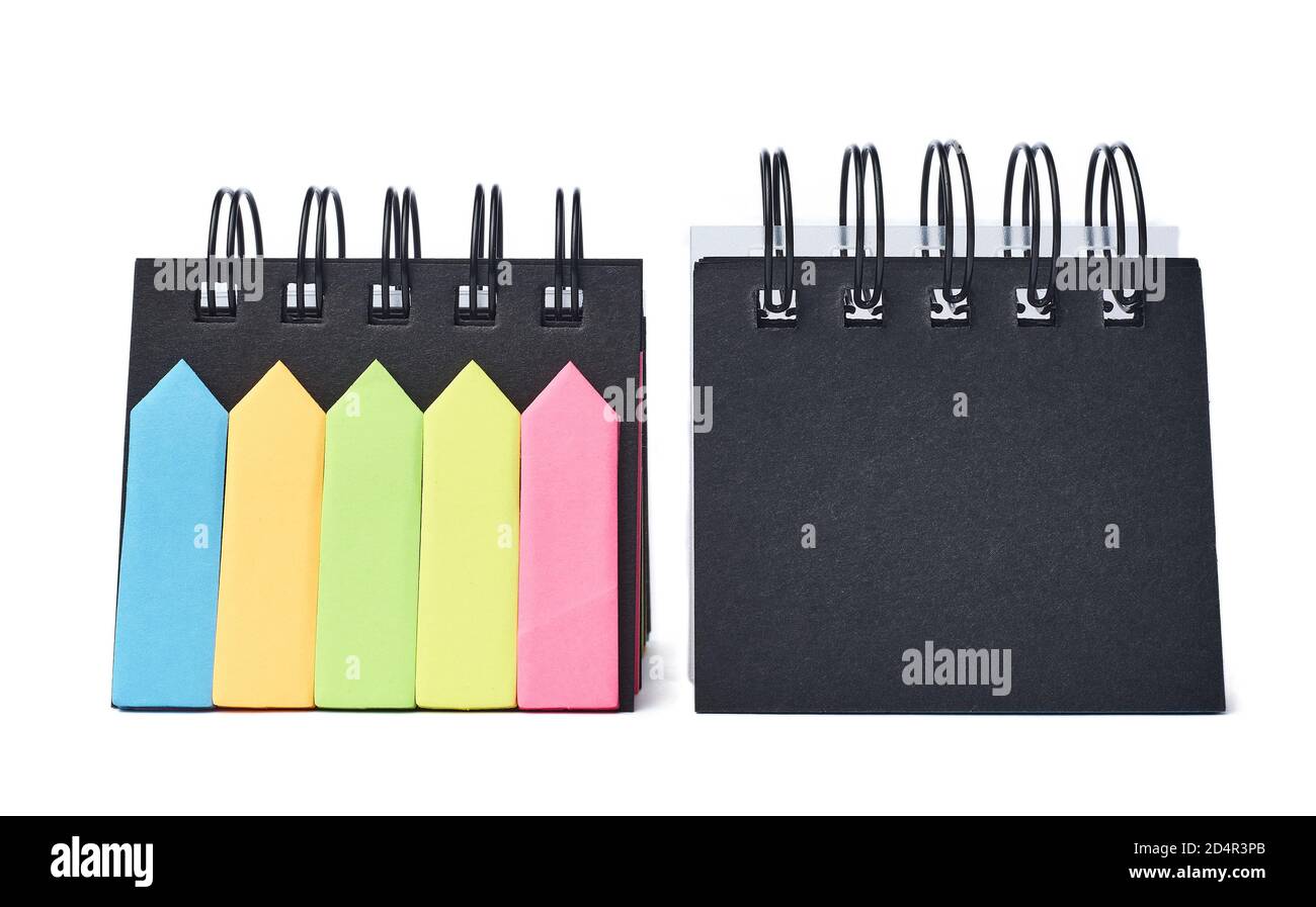 Block of colored note paper sticky stickers, object isolated on white ...