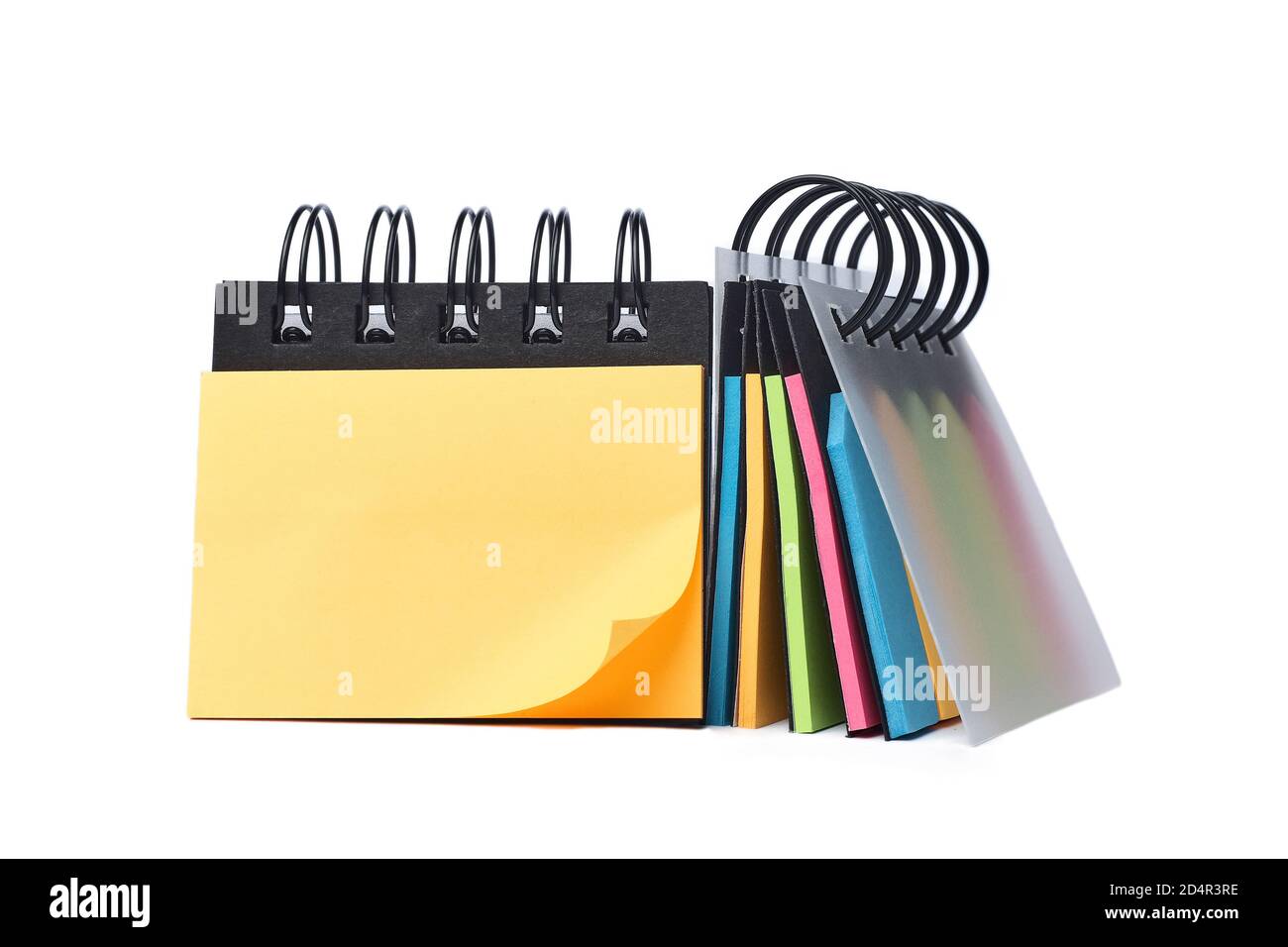 Block of colored note paper sticky stickers, object isolated on white ...