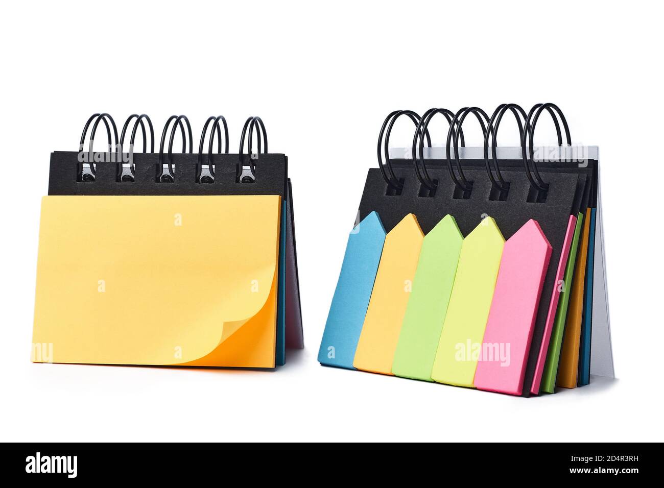 Block of colored note paper sticky stickers, object isolated on white ...