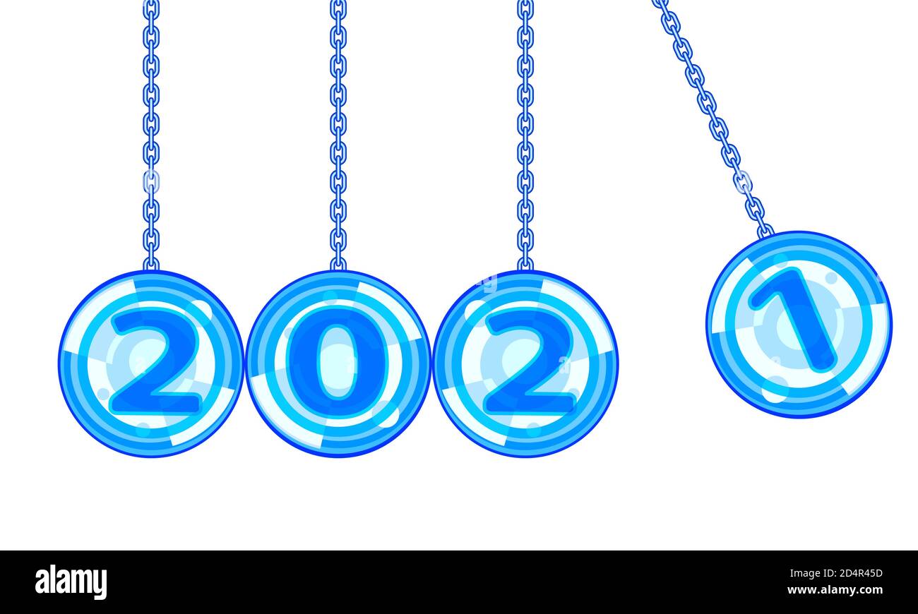 Illustration of the abstract balls pendulum or Newton's cradle with ...