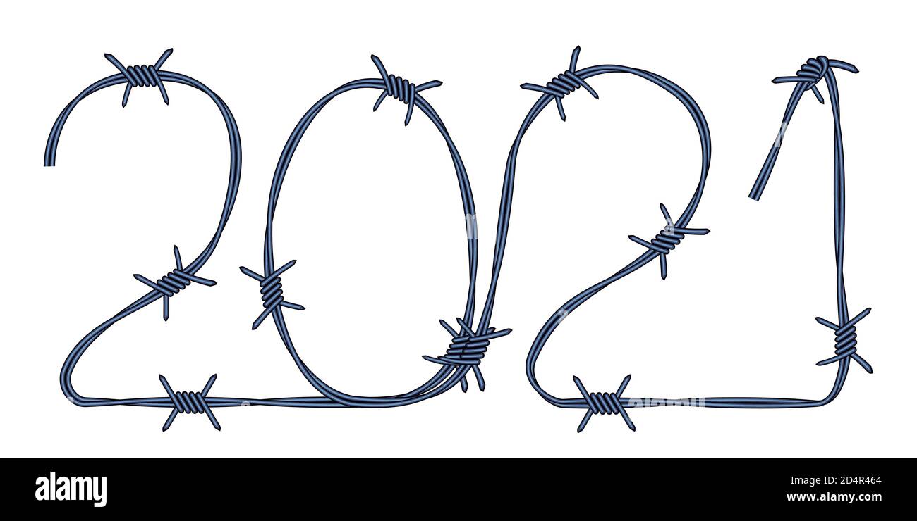 Illustration of the 2021 barbed wire number icon Stock Vector Image ...