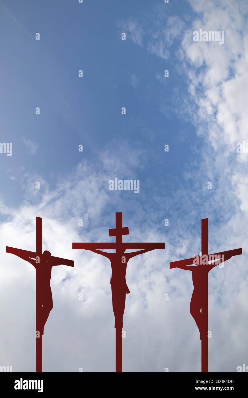 Crucifixion of jesus christ two thieves hi-res stock photography and ...