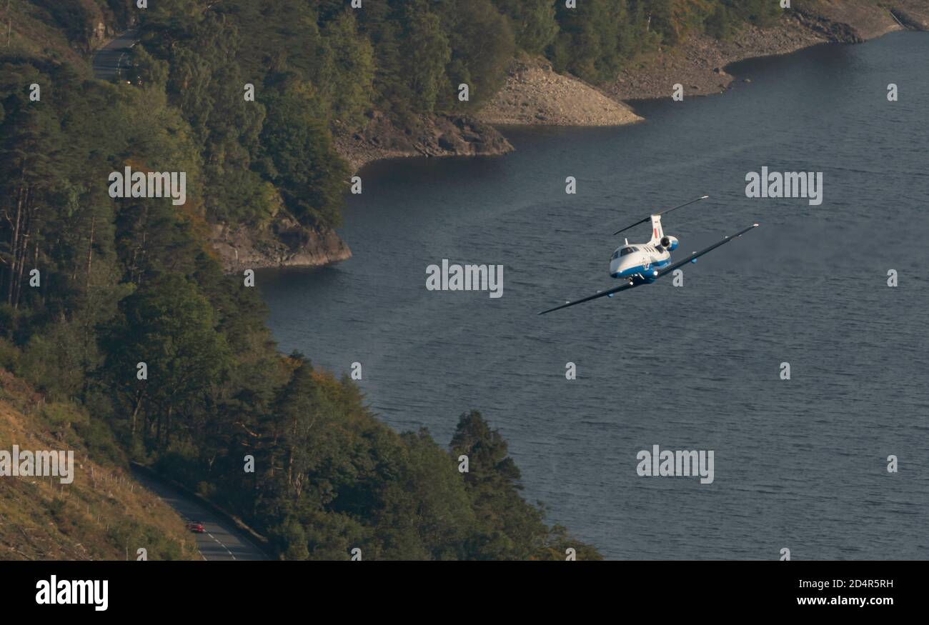 RAF Phenom ZM337, Low Level flying at Thirlmere in the lake District ...