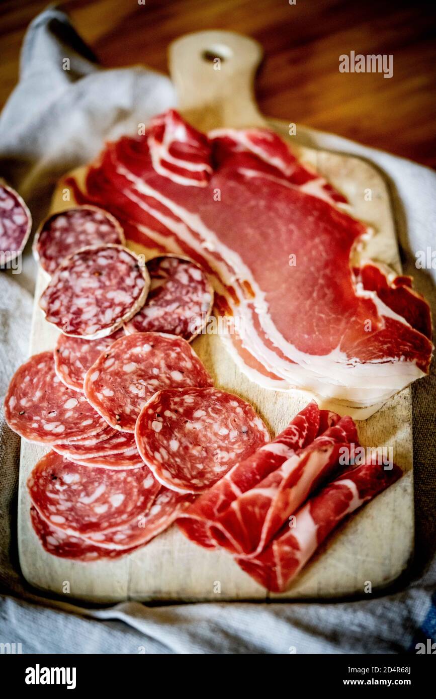 Assortment of cold meats Stock Photo - Alamy
