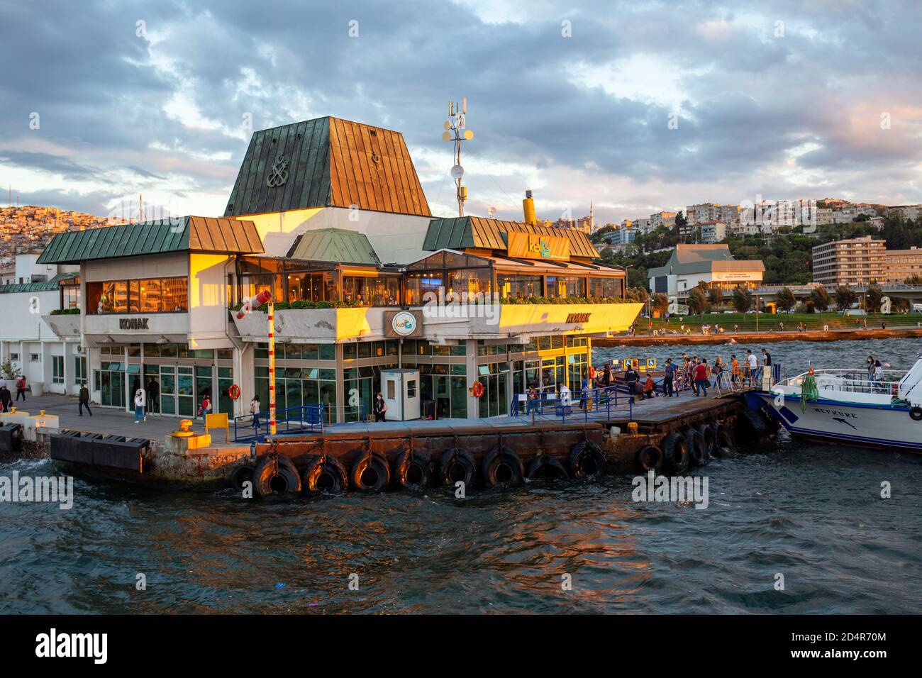 Interior and exterior view of Konak Ferry Terminal which is a passenger ...