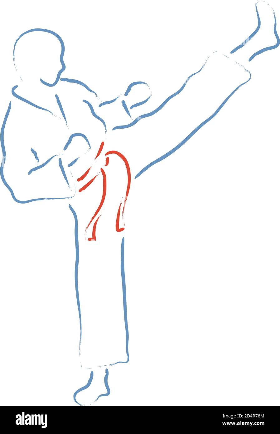 karate moves, stylized karateka vector illustration Stock Vector Image ...