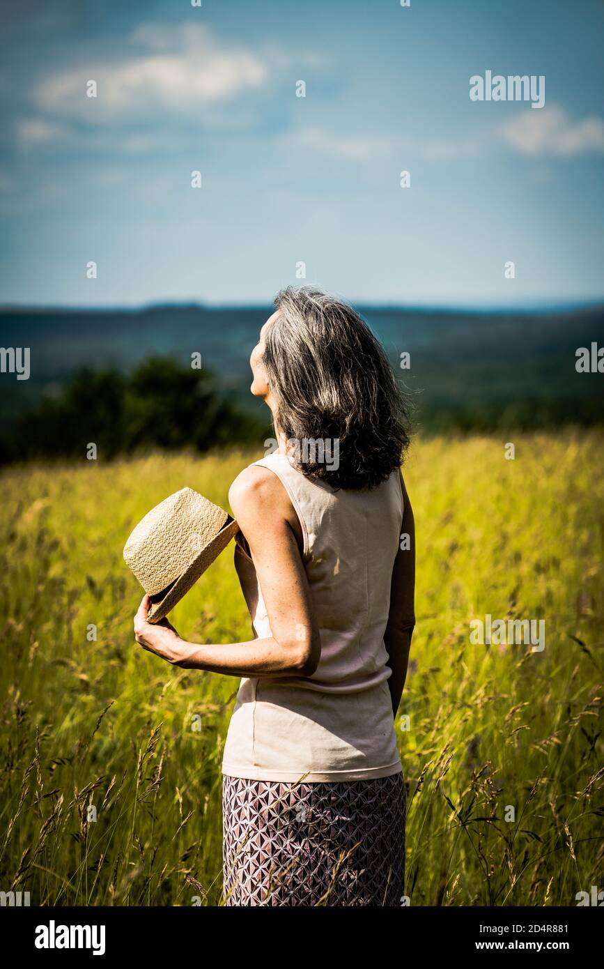 Woman relaxing in nature hi-res stock photography and images - Alamy