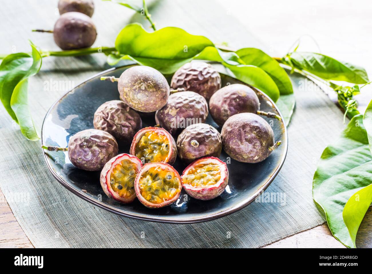 Still life of Passion fruits Stock Photo - Alamy
