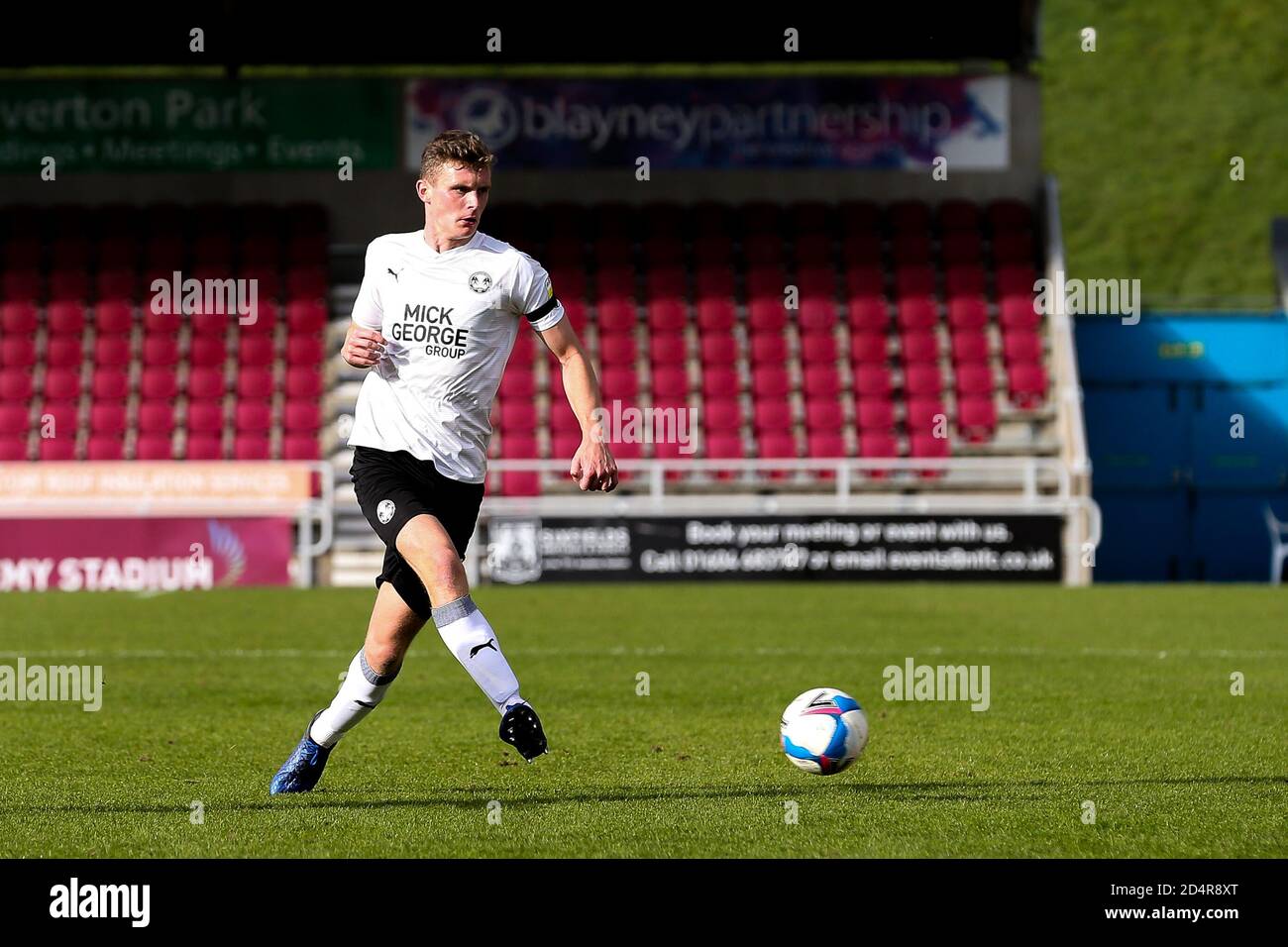 Northampton, UK. 10th Oct, 2020. Ethan Hamilton of Peterborough United ...