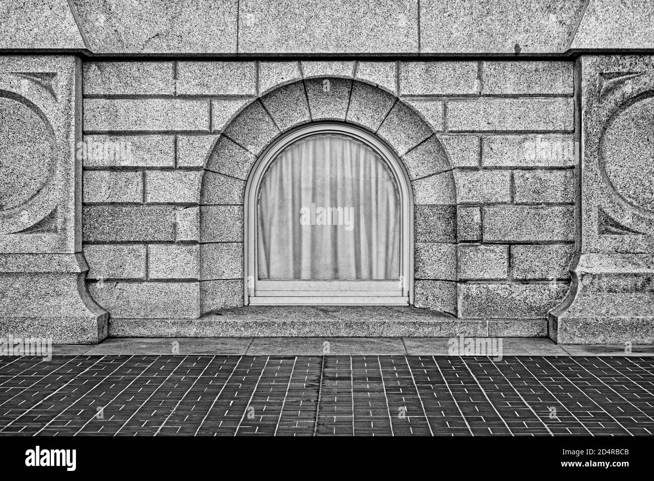 Grayscale shot of an exterior of Assembly Hall at Temple Square complex ...