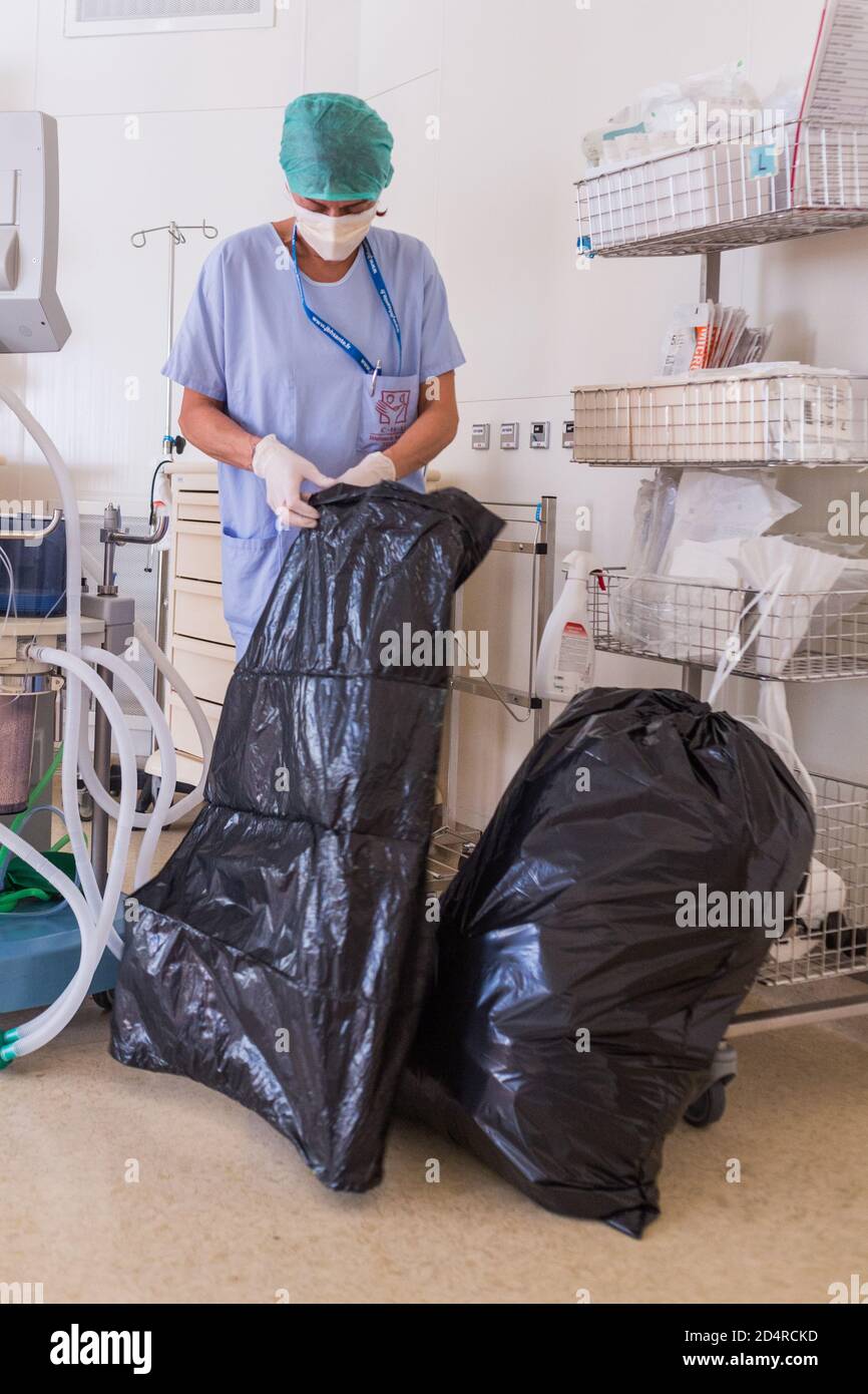 Operating theater, hospital waste, France Stock Photo - Alamy