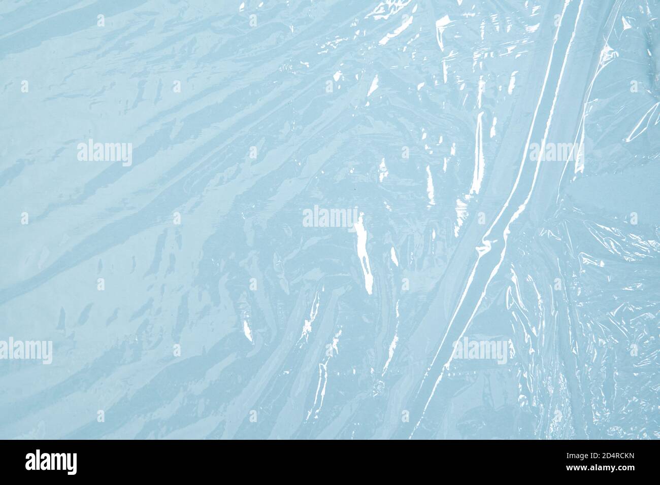 Clear plastic texture with blue color. Nylon polythene wrap. Plastic ...