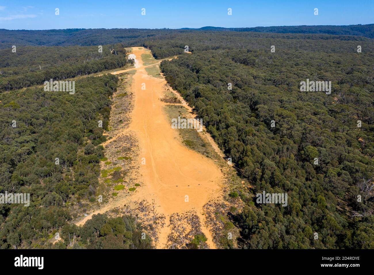 An old unused regional airfield in a large forest in regional Australia ...