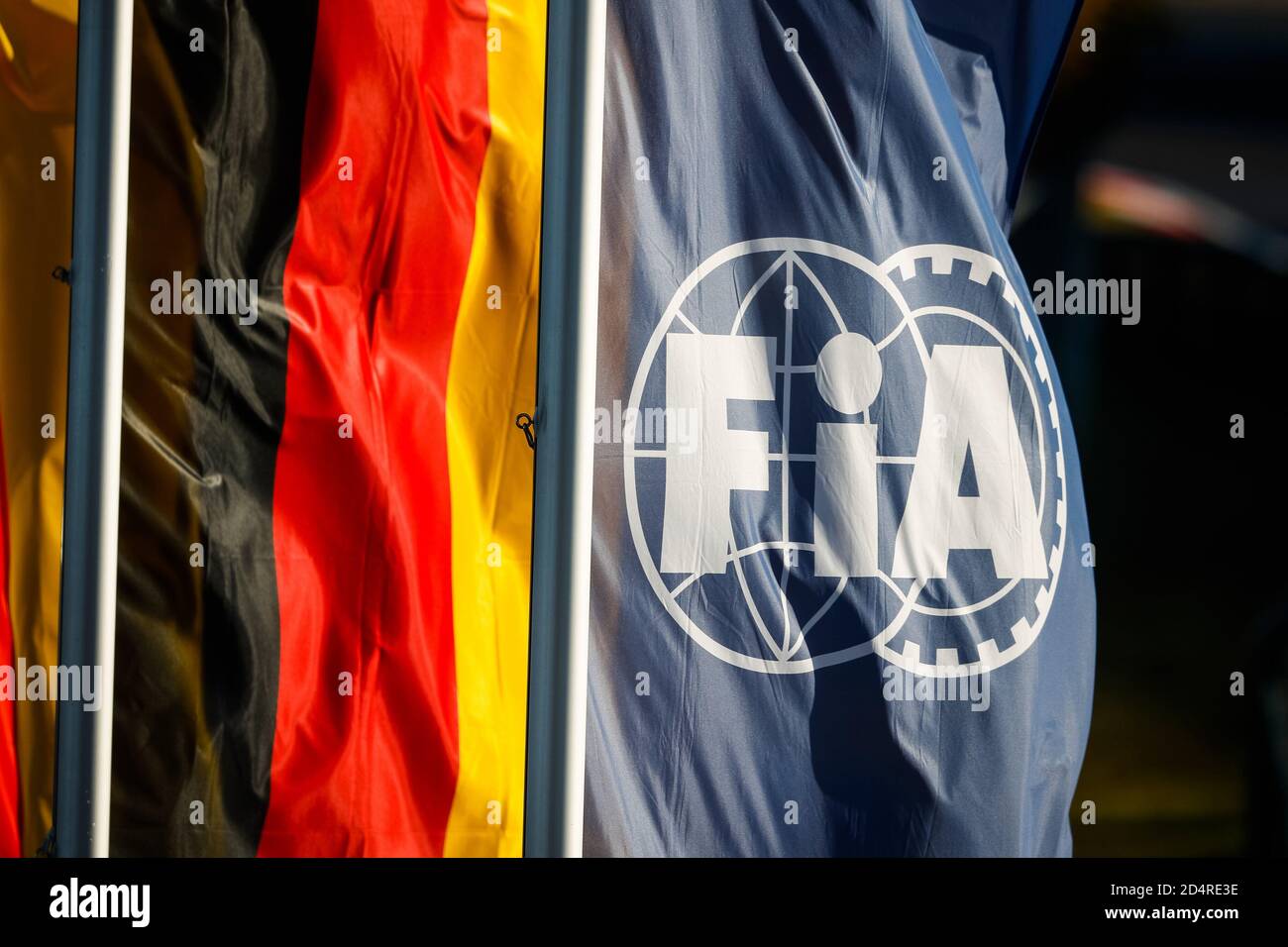Nurburg, Germany. 10th Oct, 2020. illustration FIA logo flag, drapeau ...