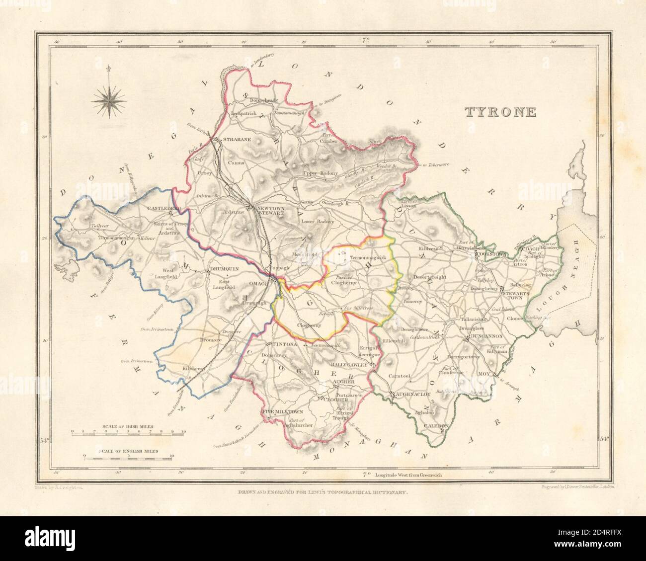 Antique county map tyrone hi-res stock photography and images - Alamy