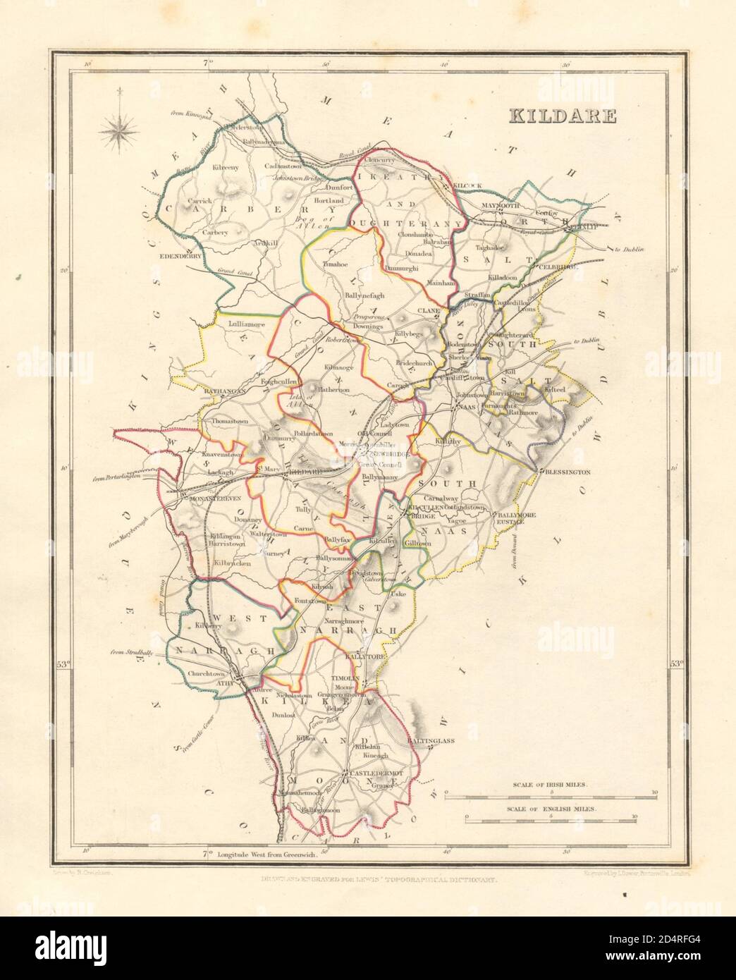 COUNTY KILDARE antique map for LEWIS by DOWER & CREIGHTON. Ireland 1846 ...