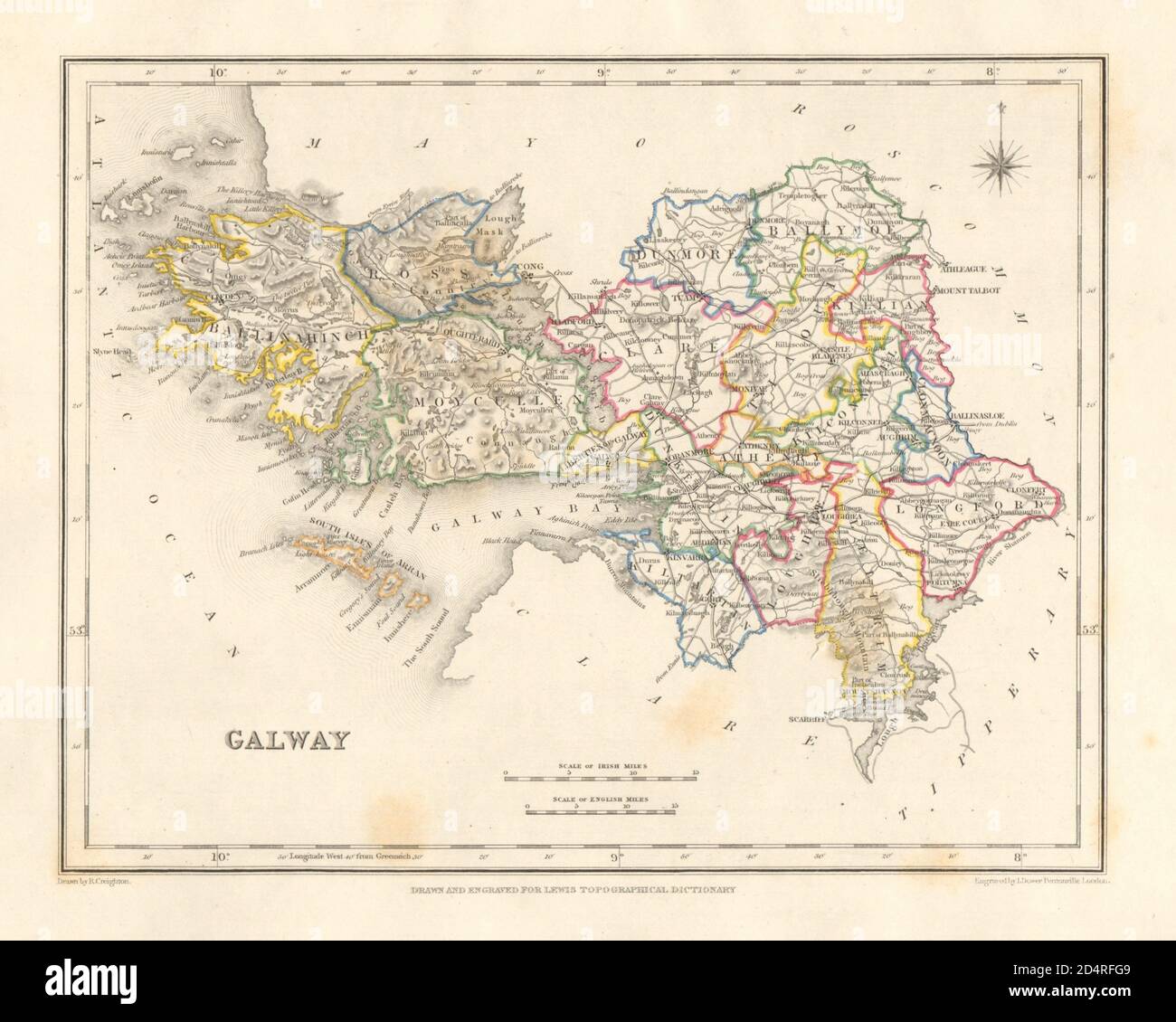 County galway antique county map hi-res stock photography and images ...