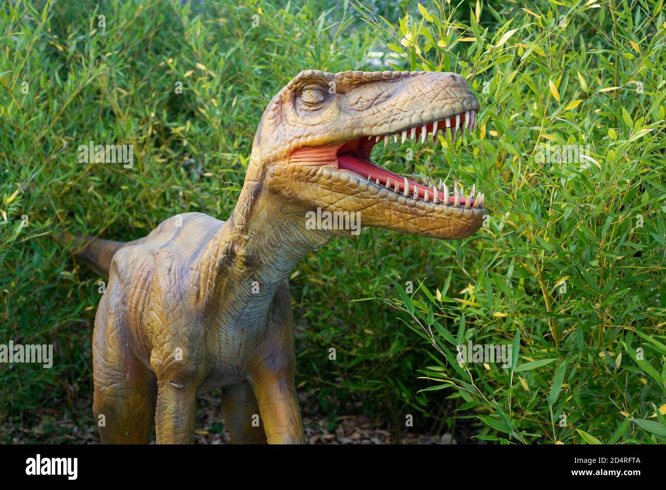 Velociraptor Dinosaur Model at Wingham Wildlife Park, Kent, England ...