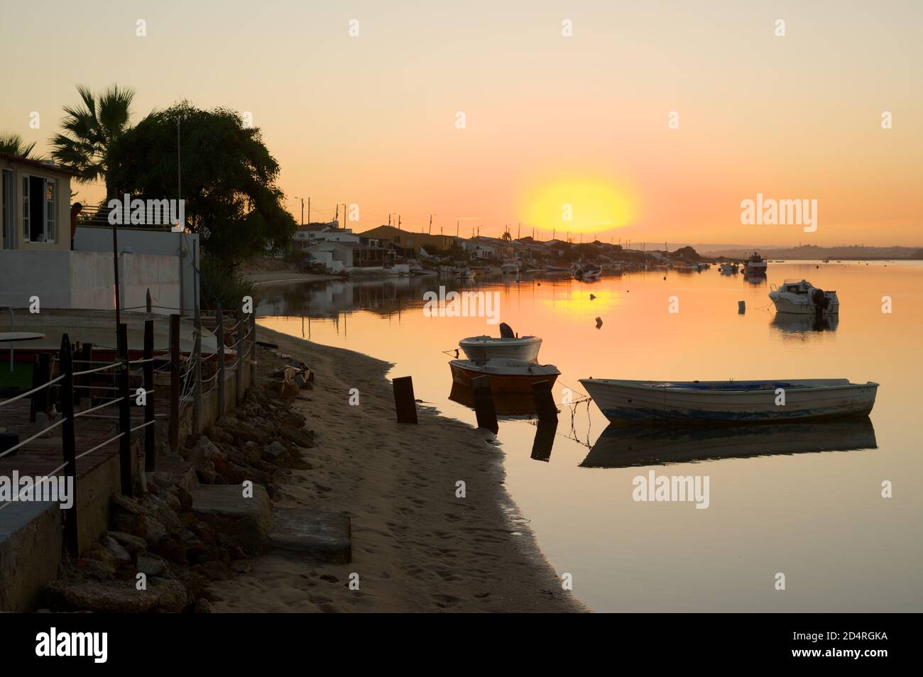 Sunset at Praia de Faro, Portugal Stock Photo - Alamy