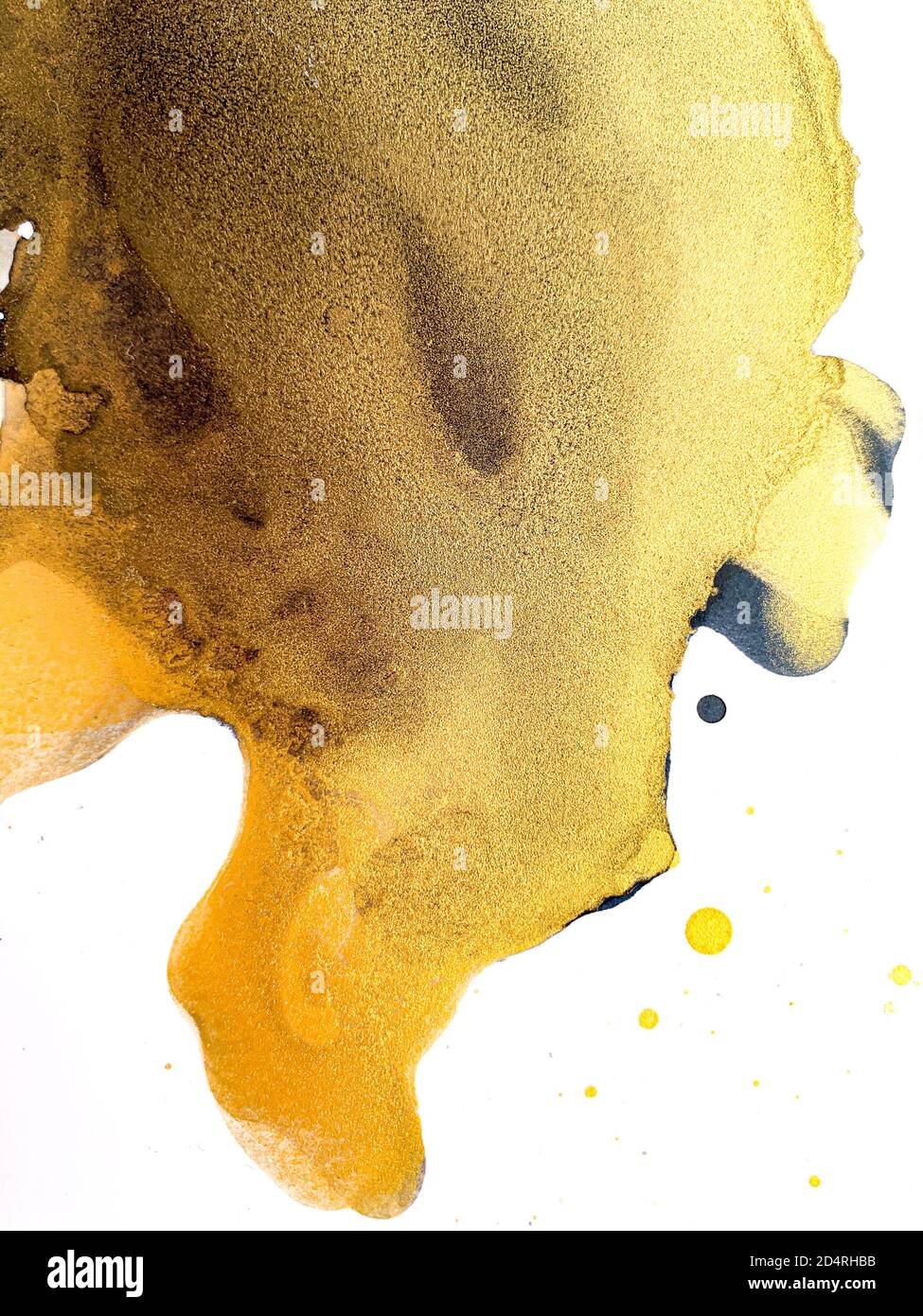 Watercolor Gold and Black Splashes. Alcohol Ink and acrylic Painting ...