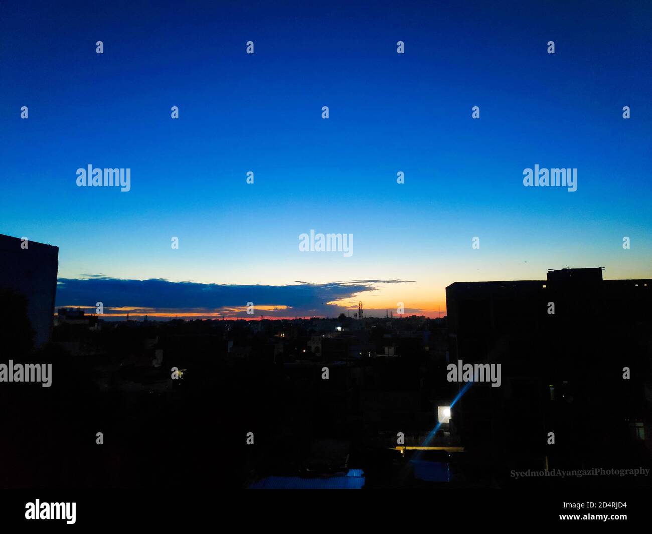 Wide view of an urban residential area at nighttime Stock Photo - Alamy