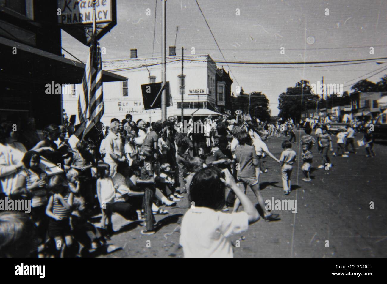 Fine 1970s vintage black and white photography of the hustle and bustle ...