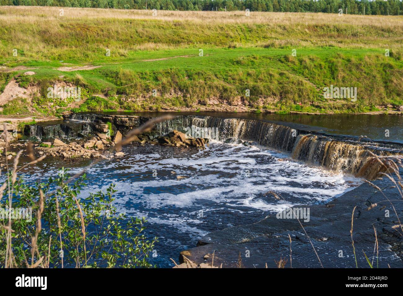 Waterfall, water flowing from the river falls down Stock Photo - Alamy