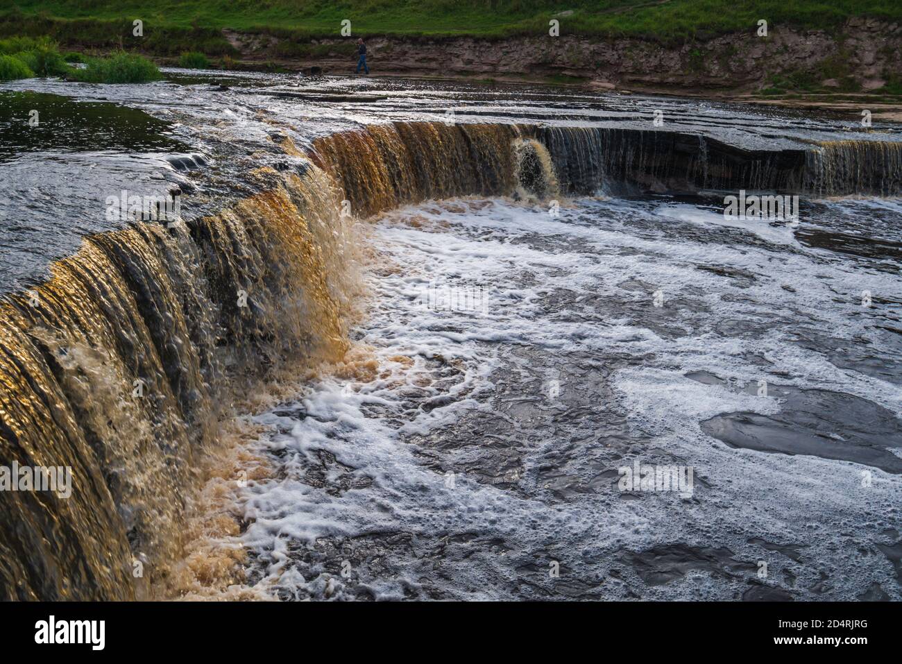 Waterfall, water flowing from the river falls down Stock Photo - Alamy
