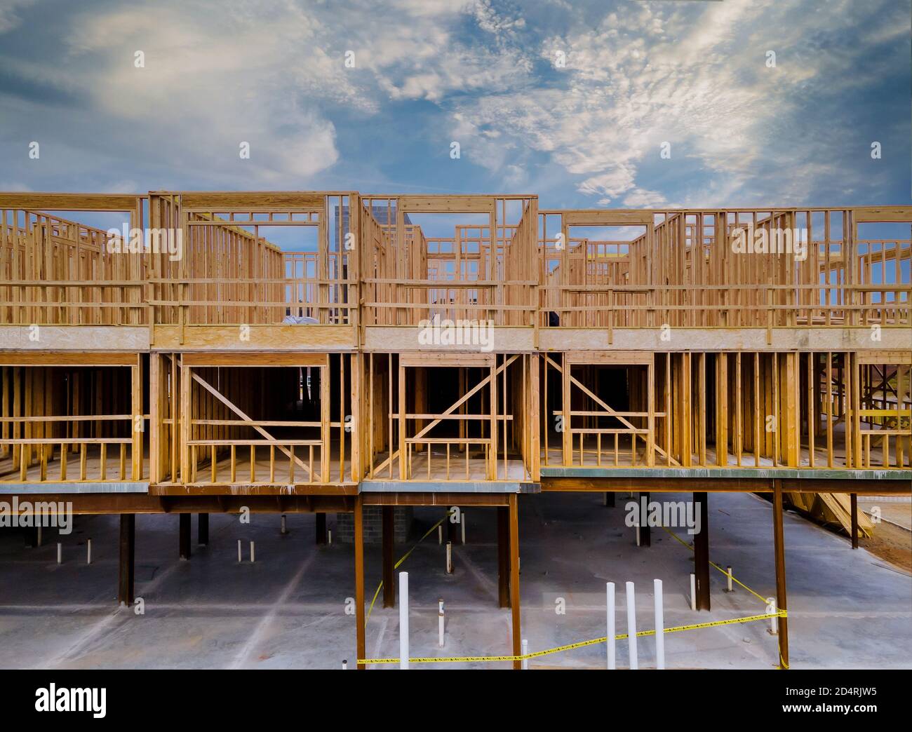 Unfinished of interior view of a house residential construction wall of ...