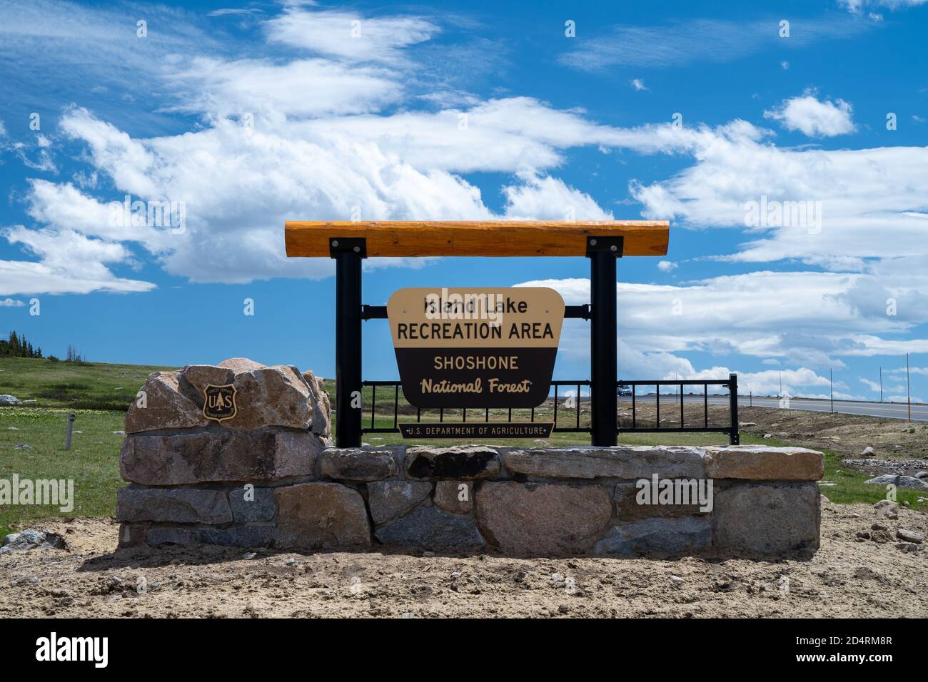 Wyoming, USA - July 2, 2020: Sign for the Island Lake Recreation Area ...