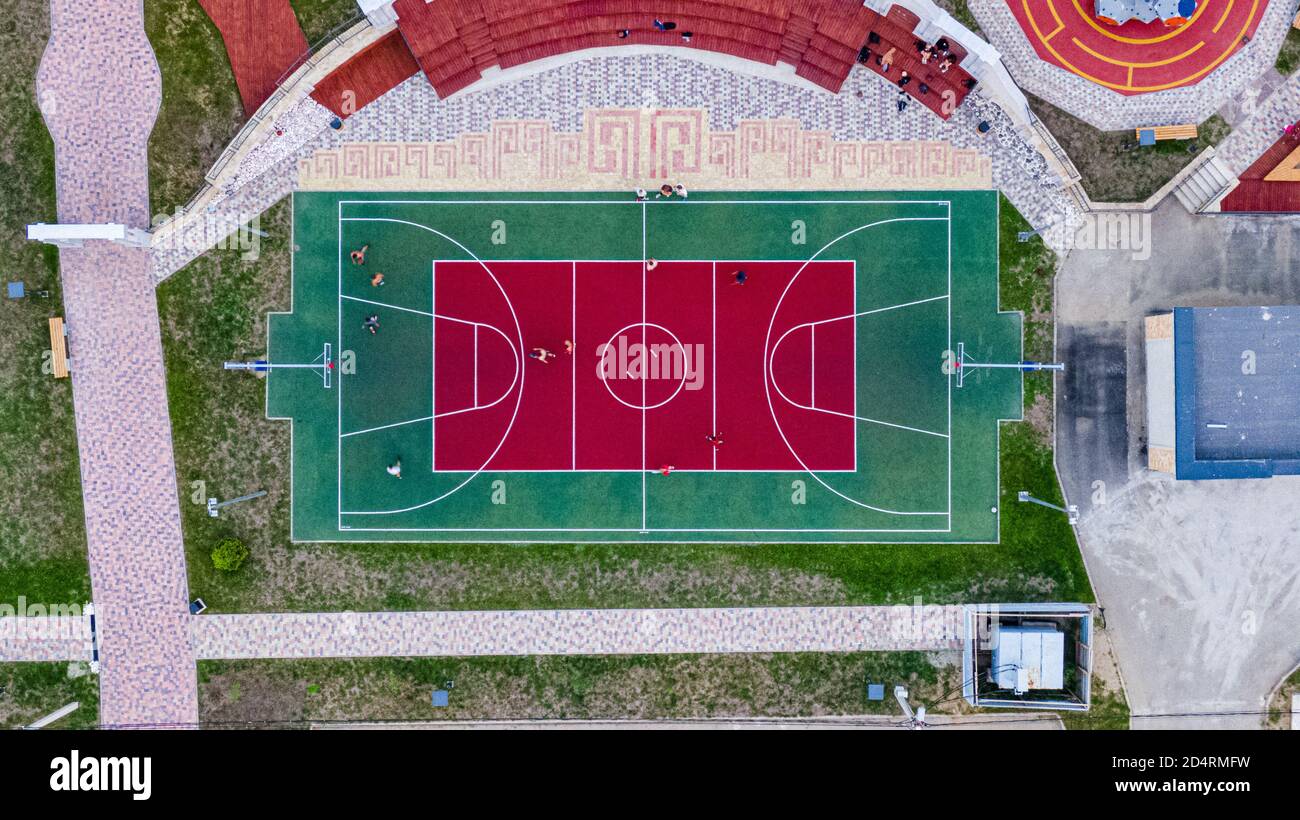 Aerial basketball court field hi-res stock photography and images - Alamy