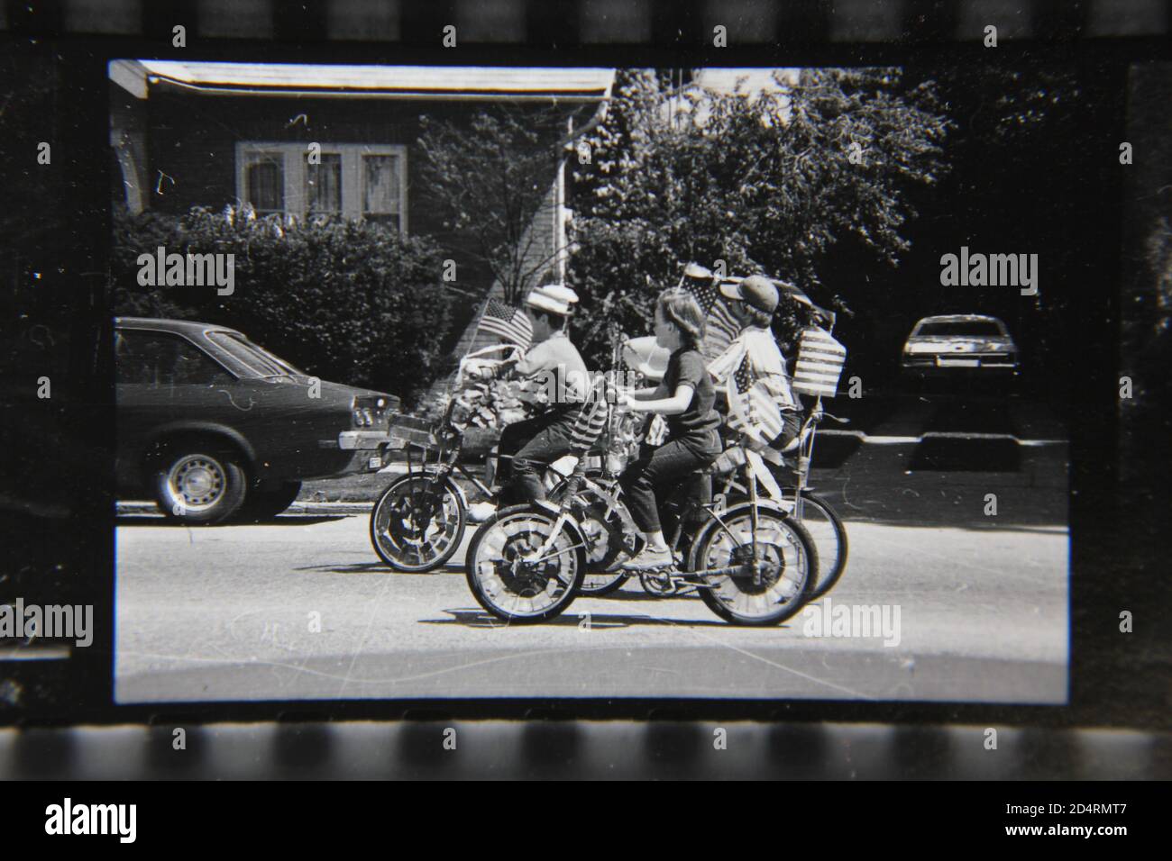 Fine 1970s vintage black and white photography of a Fourth of July ...