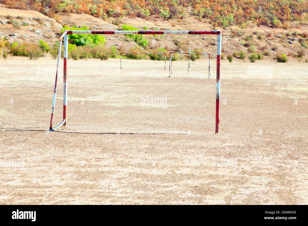 Abandoned football field in a rural locality Stock Photo - Alamy
