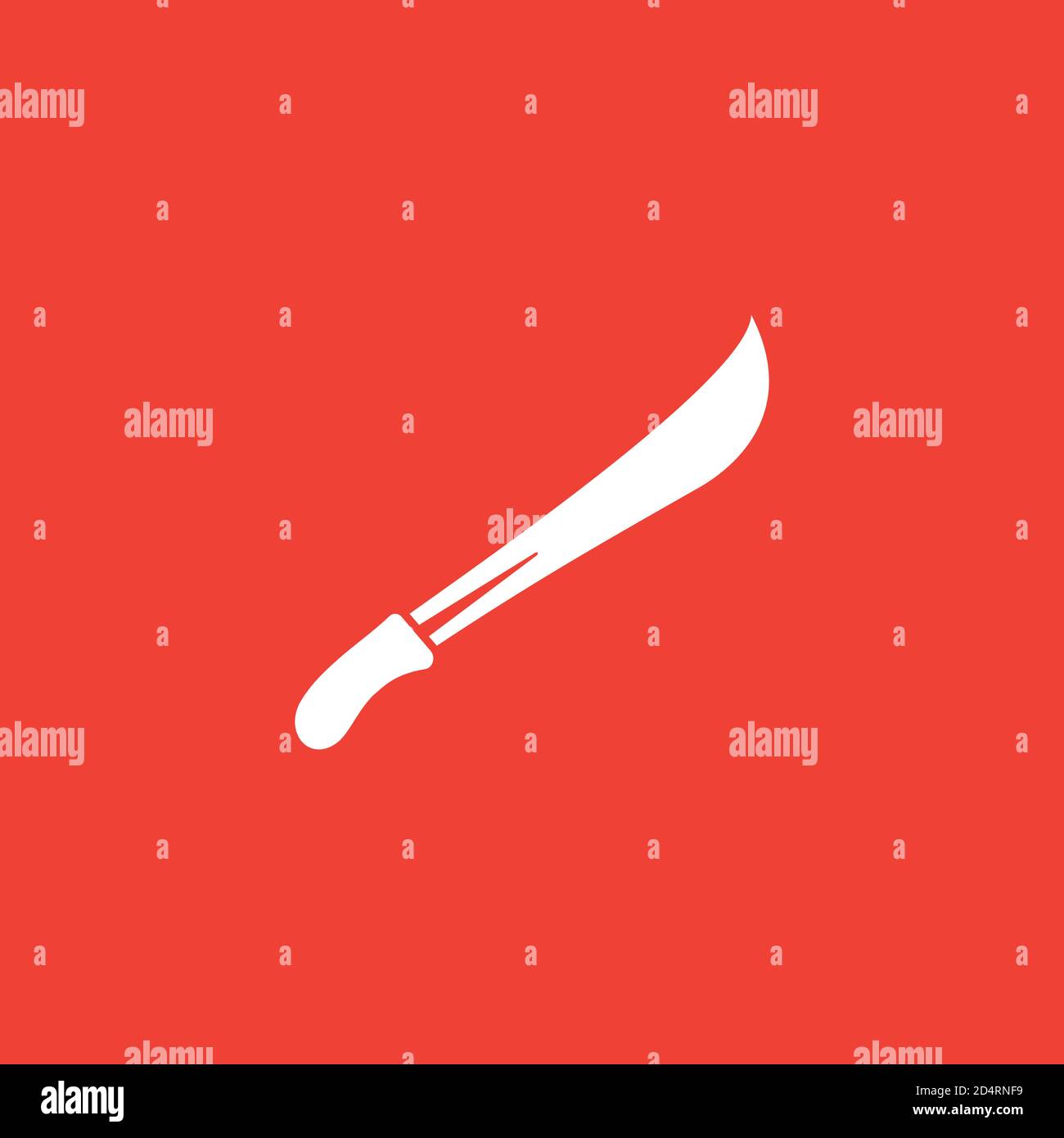 Sword Icon On Red Background. Red Flat Style Vector Illustration Stock ...