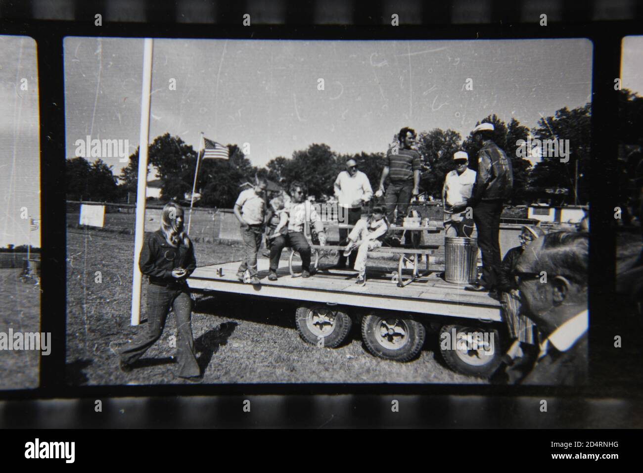Fine 1970s vintage black and white photography of a tractor pull ...