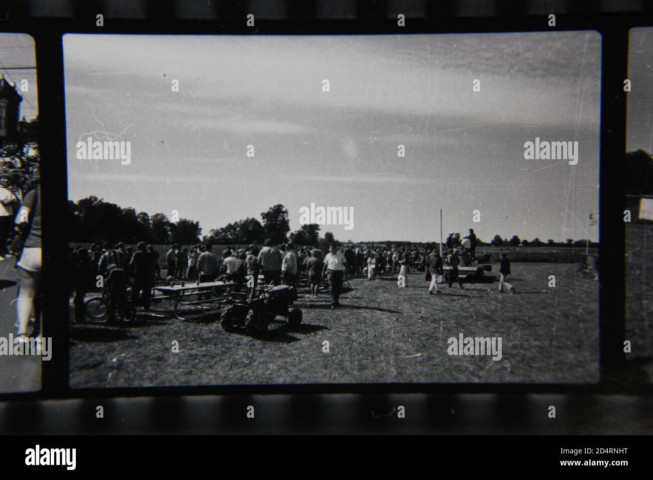 Fine 1970s vintage black and white photography of a tractor pull ...
