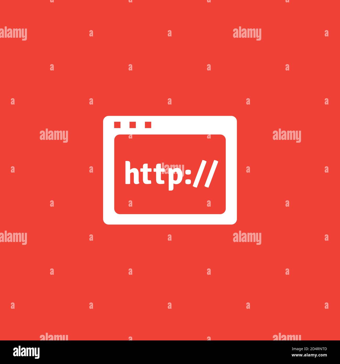 Web Page Icon On Red Background. Red Flat Style Vector Illustration ...