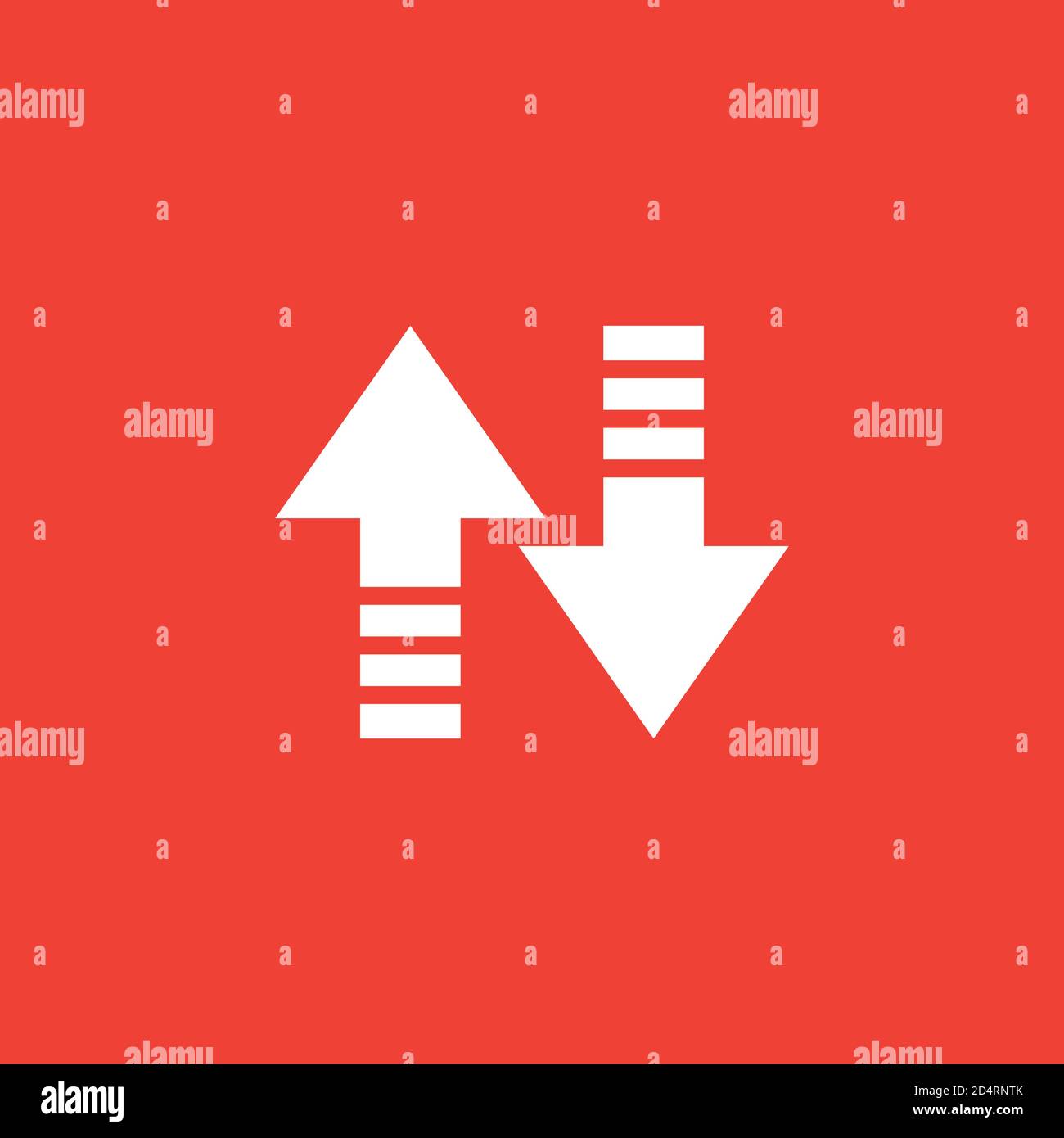Up-Down Arrow Icon On Red Background. Red Flat Style Vector ...