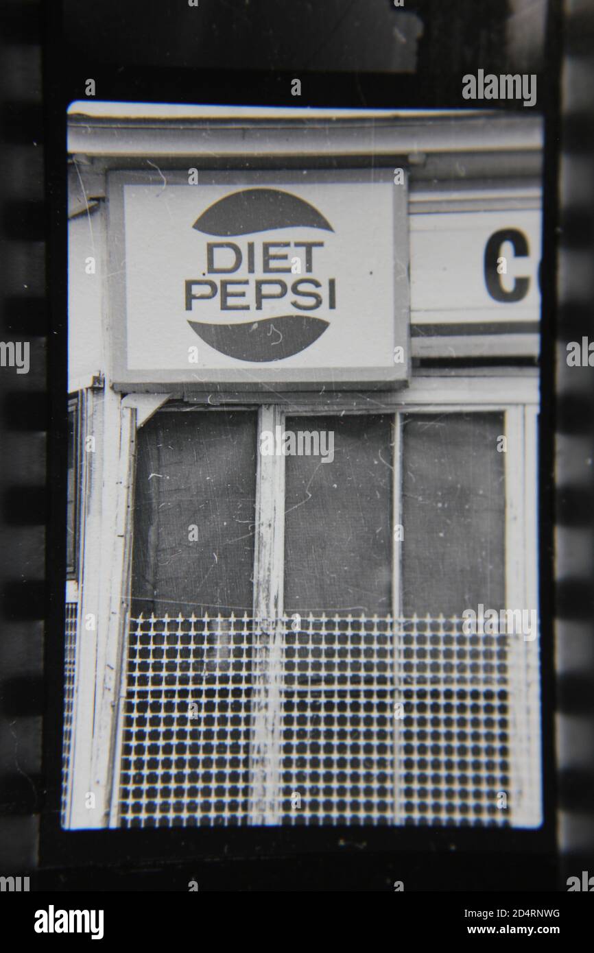 Fine 1970s vintage black and white photography of an old store with a ...