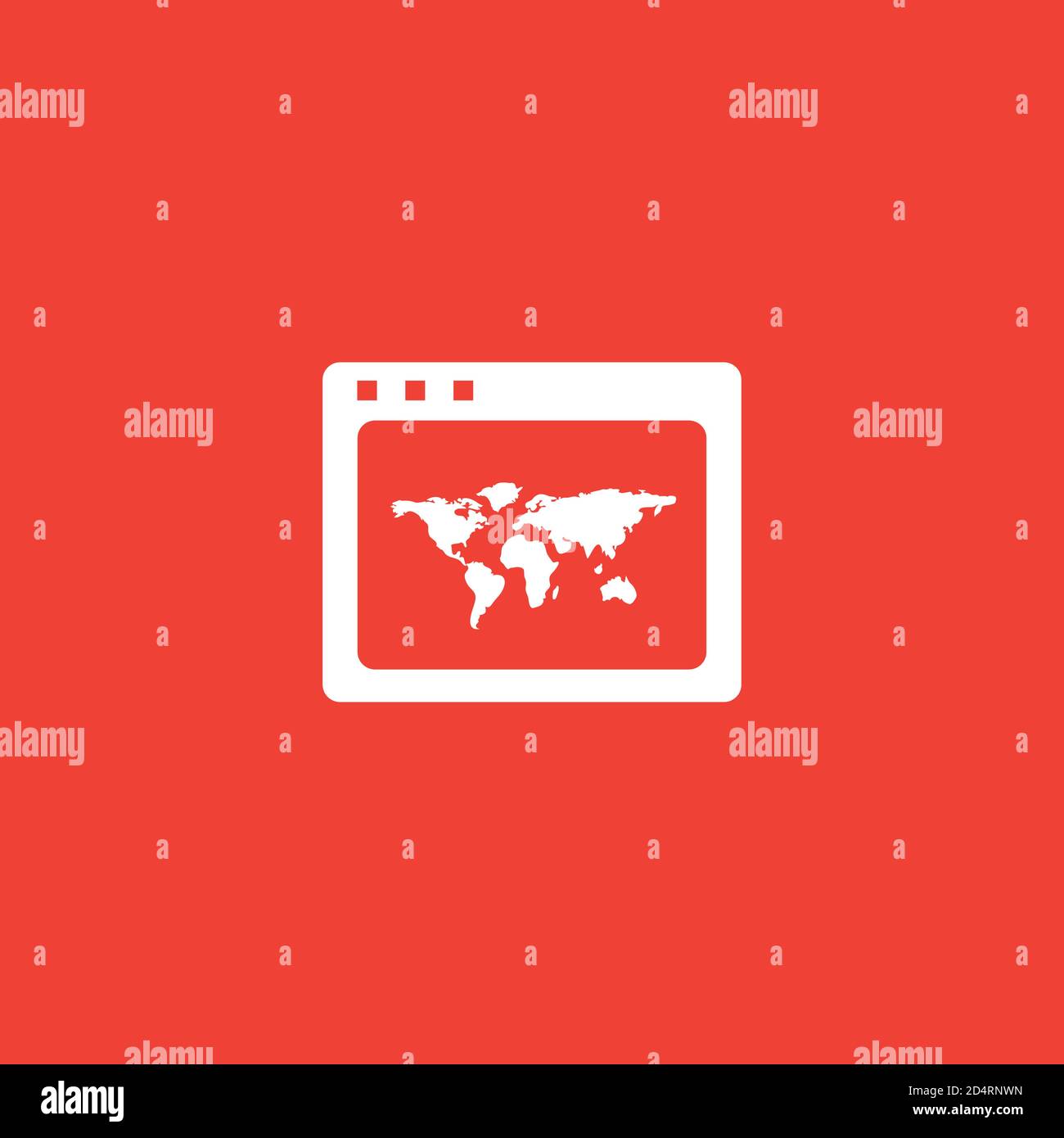 World Wide Web Icon On Red Background. Red Flat Style Vector ...