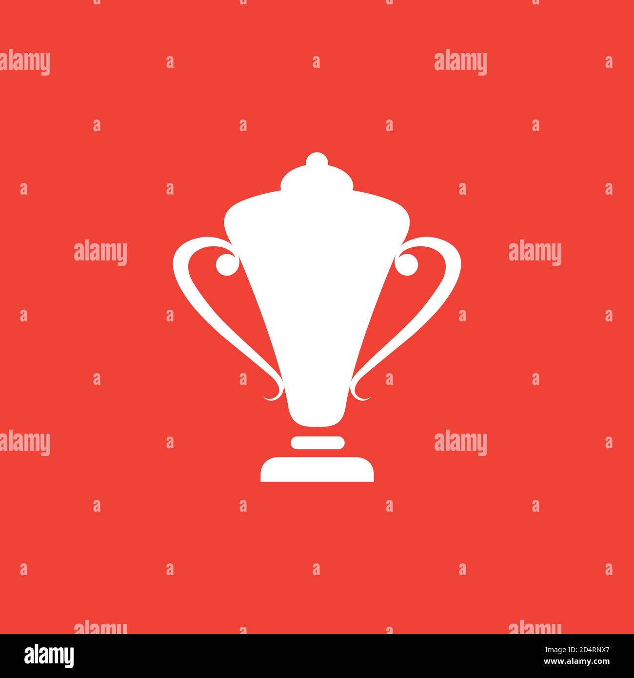 Trophy Icon On Red Background. Red Flat Style Vector Illustration Stock ...