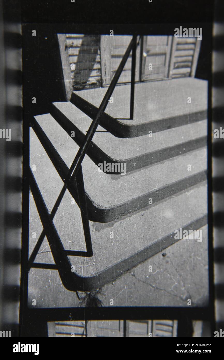 Fine 1970s vintage black and white photography of an imposing set of ...