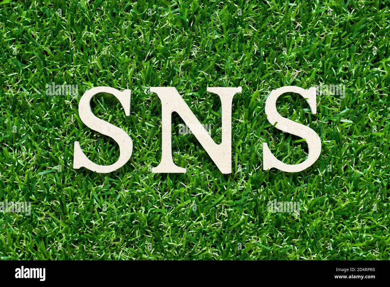 Wood alphabet letter in word SNS (abbreviation of Social Networking ...