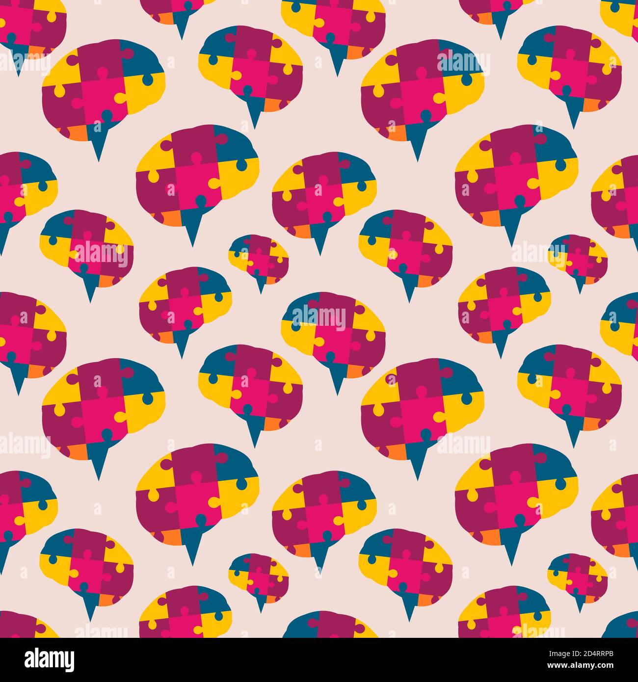 brain puzzle seamless pattern vector illustration background for autism ...