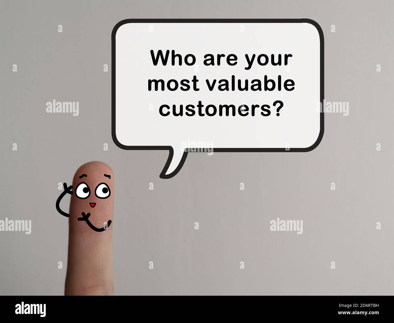 One finger is decorated as a person. The person is asking question ...