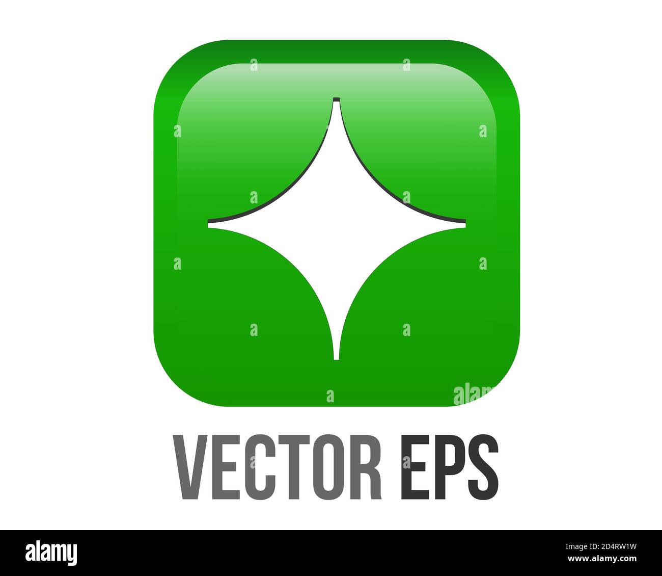 The isolated vector gradient bright green rounded square decorative ...
