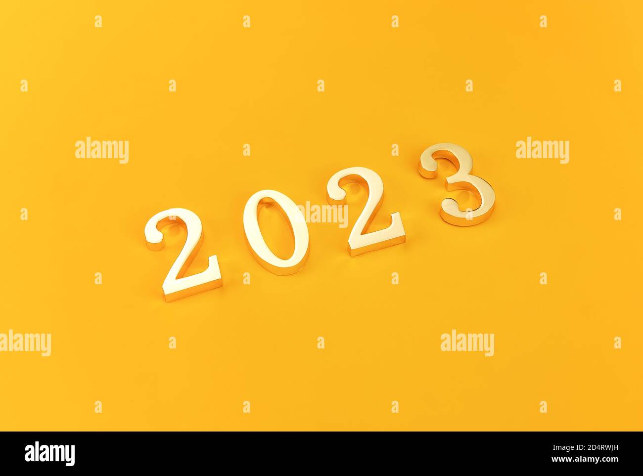 '2023' on a bright yellow background Stock Photo - Alamy