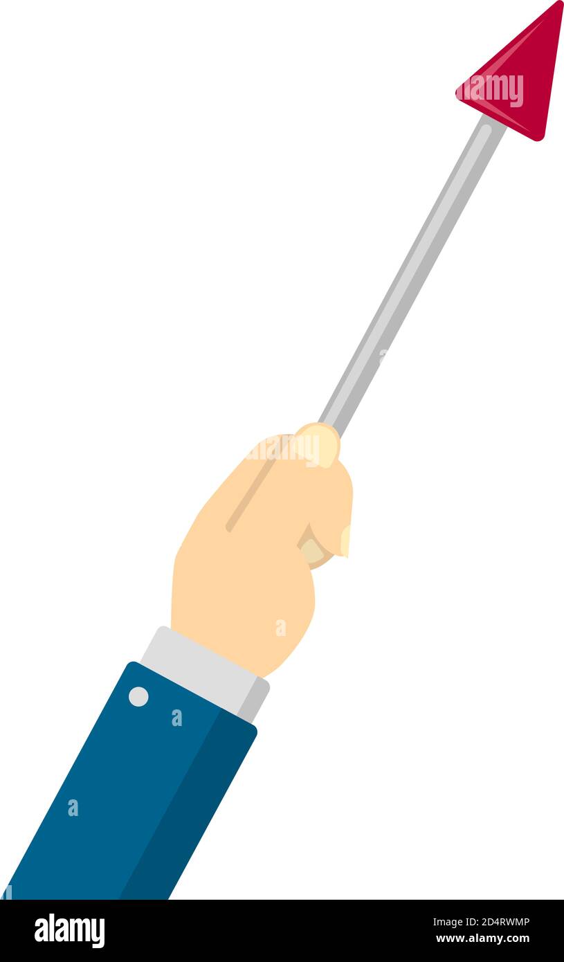 Hand holding pointing stick vector illustration / business person Stock ...