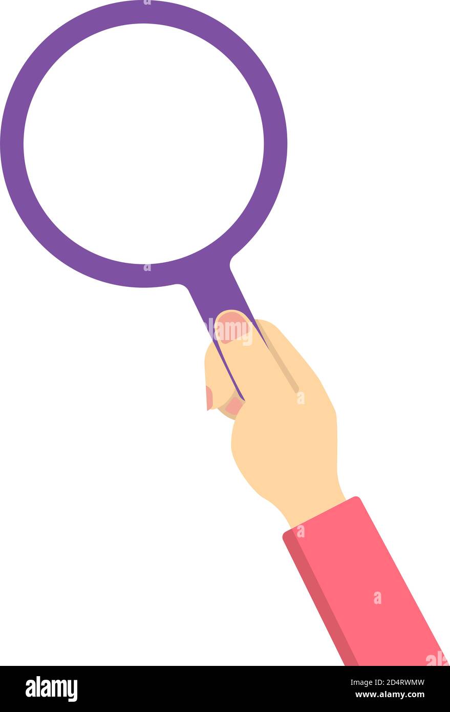 Hand holding magnifying glass vector illustration / female Stock Vector ...